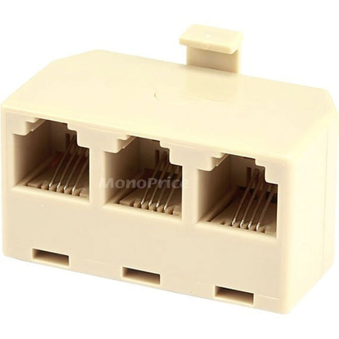 C&E 7293 1M-3F 6P4C T Adapter, White - Walmart.com