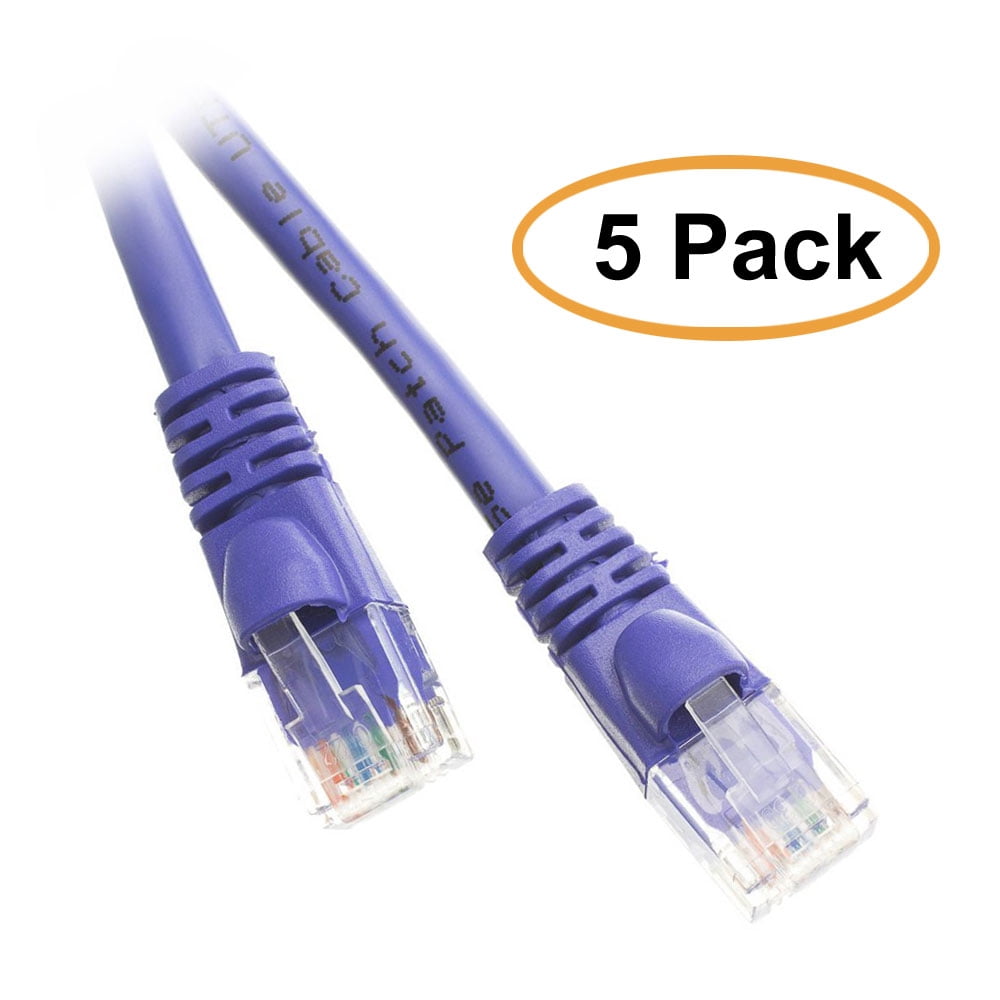 C&E Cat6 6 Inch Snagless/Molded Boot Ethernet Patch Cable, 5 Pack ...