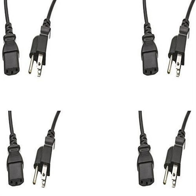 C&E Computer/Monitor Power Cord, Black, NEMA 5-15P to C13, 10 Amp, 25 Feet, 4 Pack - Walmart.com