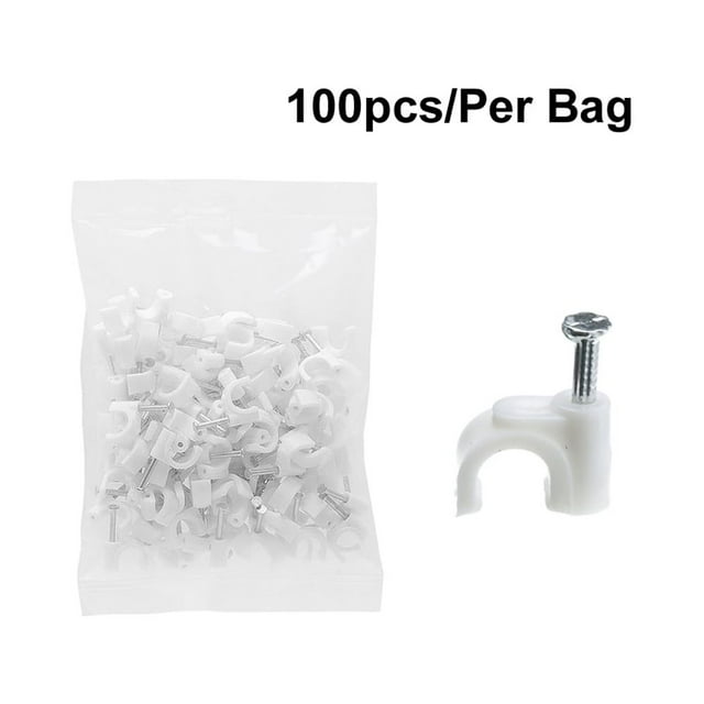 C&E RG6 Cable Clip, White (100 pieces per bag) - Walmart.com