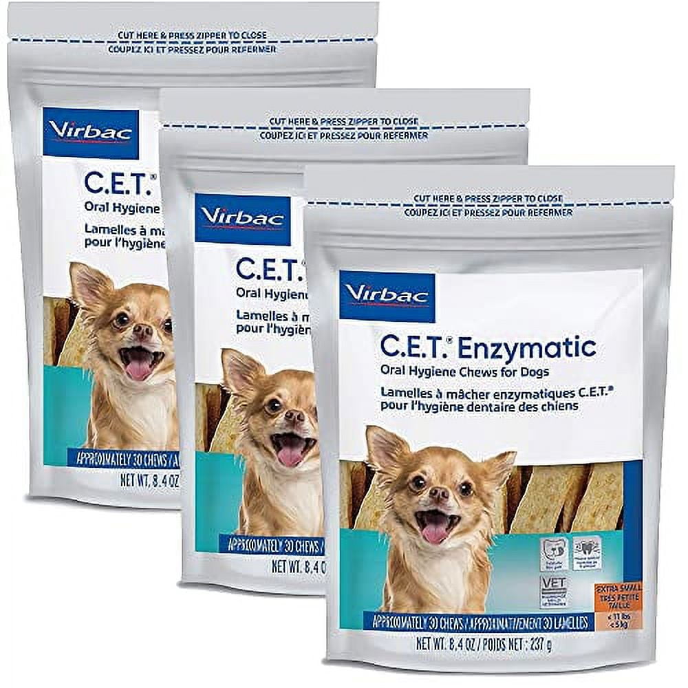 C.E.T. Enzymatic Oral Hygiene Chews for Petite Dogs, 90 Count - Walmart.com