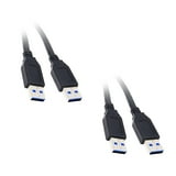 C&E USB 3.0 Cable, Black, Type A Male / Type A Male, 6 Feet, 2 Pack ...