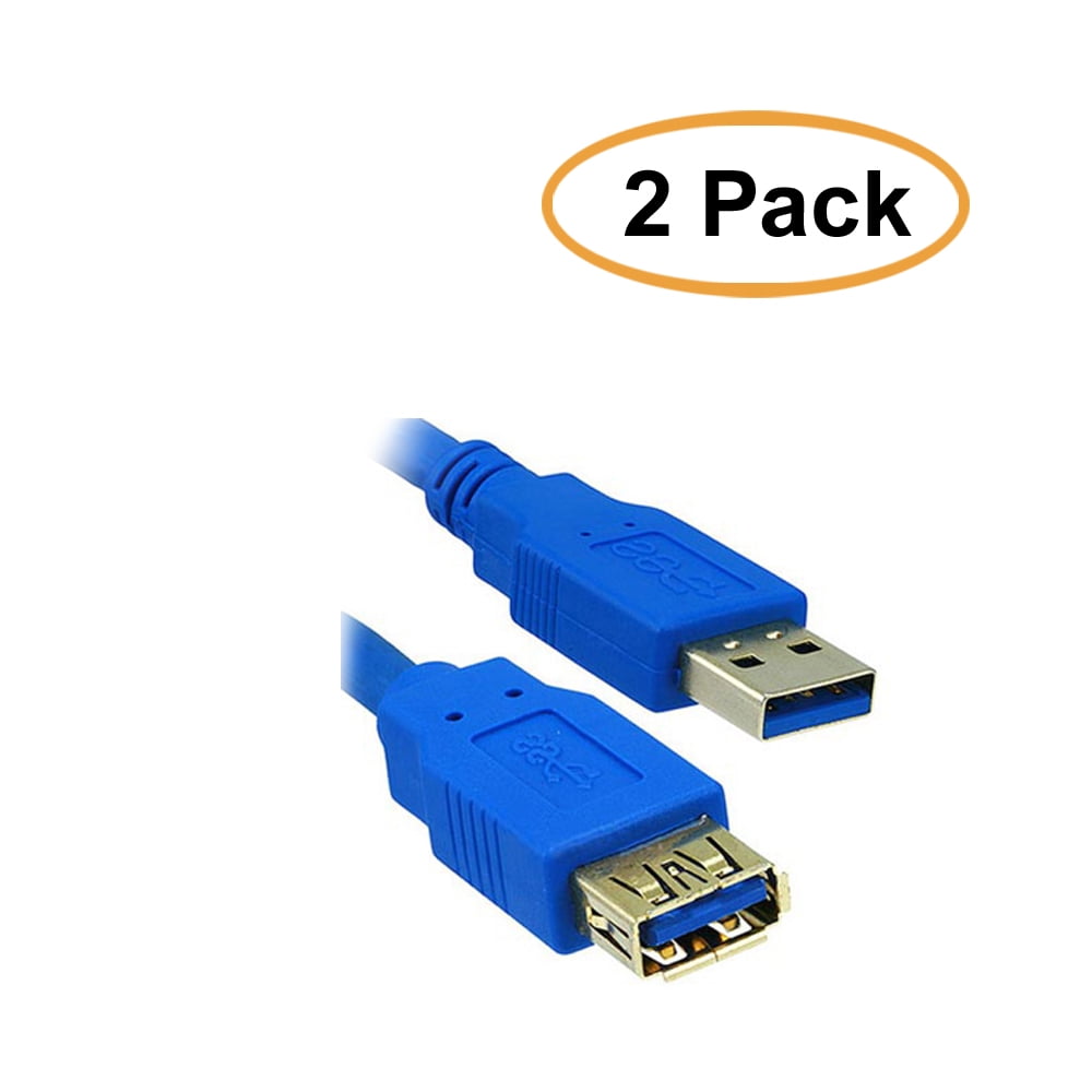 C&E USB 3.0 Extension Cable, Blue, Type A Male/Type A Female, 3 Feet, 2 ...