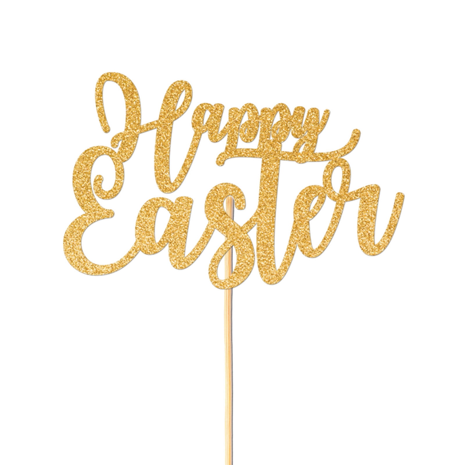 C Easter Party Alphabet Egg Gold Scallion Paper Cake Topper Flag Insert ...