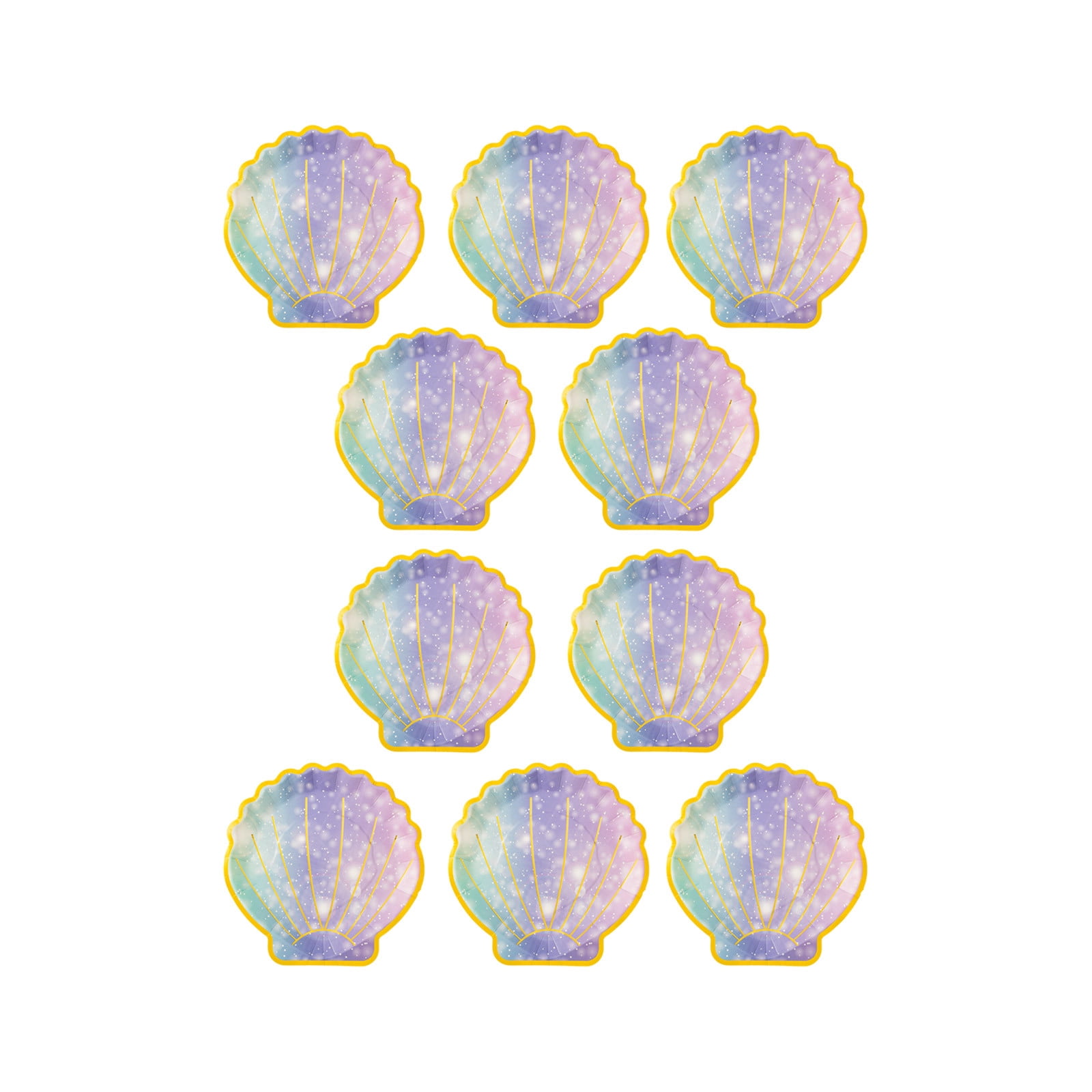 C Exquisite Holiday Party Colorful Shells Paper Dinner Plates Sea Theme ...