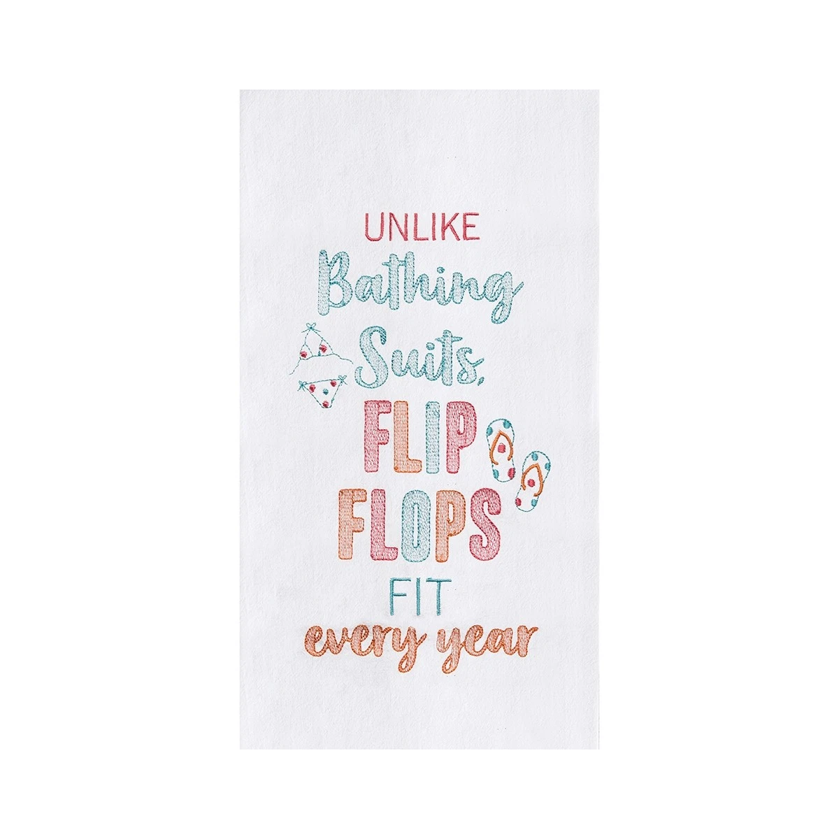 C&F Embroidered Flip Flops Fit Every Year Flour Sack Kitchen Towel ...