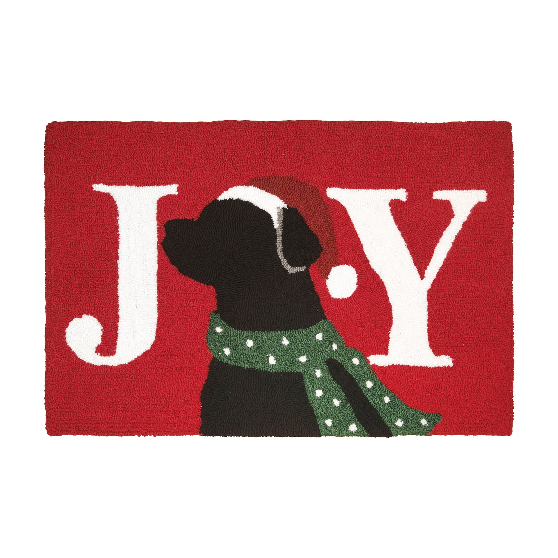 2' X 3' Black Labrador Retriever "Joy" Sentiment Holiday Themed Hooked ...