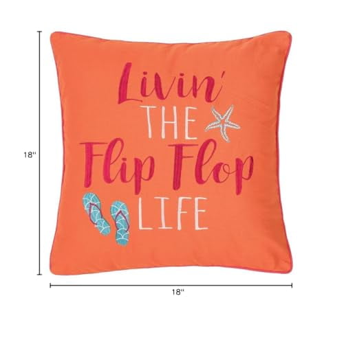 C&F Home Flip Flop Life Pillow Beach Summer Sandals Embroidered Throw ...