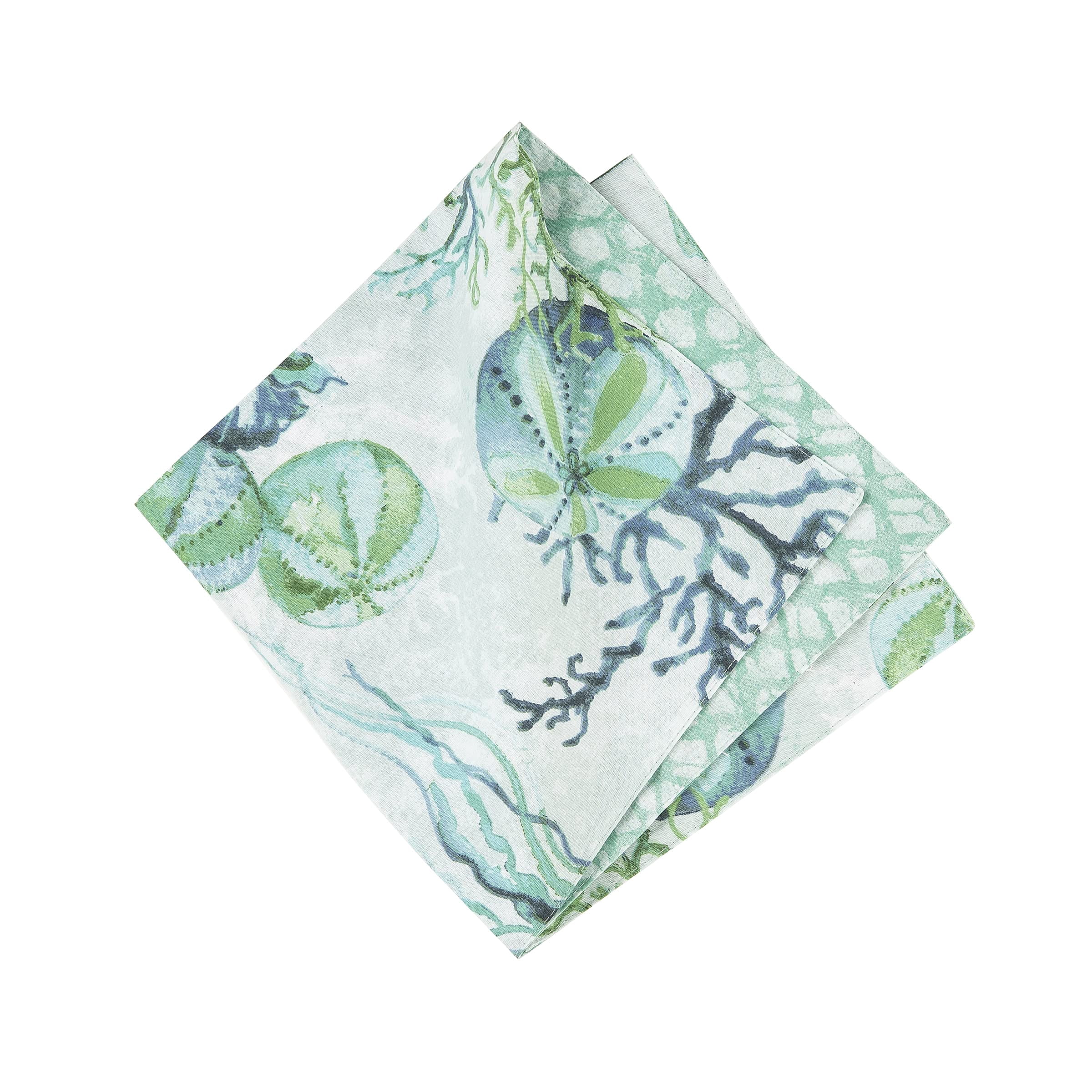 Candf Home Shorecrest Napkin Set Of 6 Green Teal Seafoam Coastal Nautical 0352