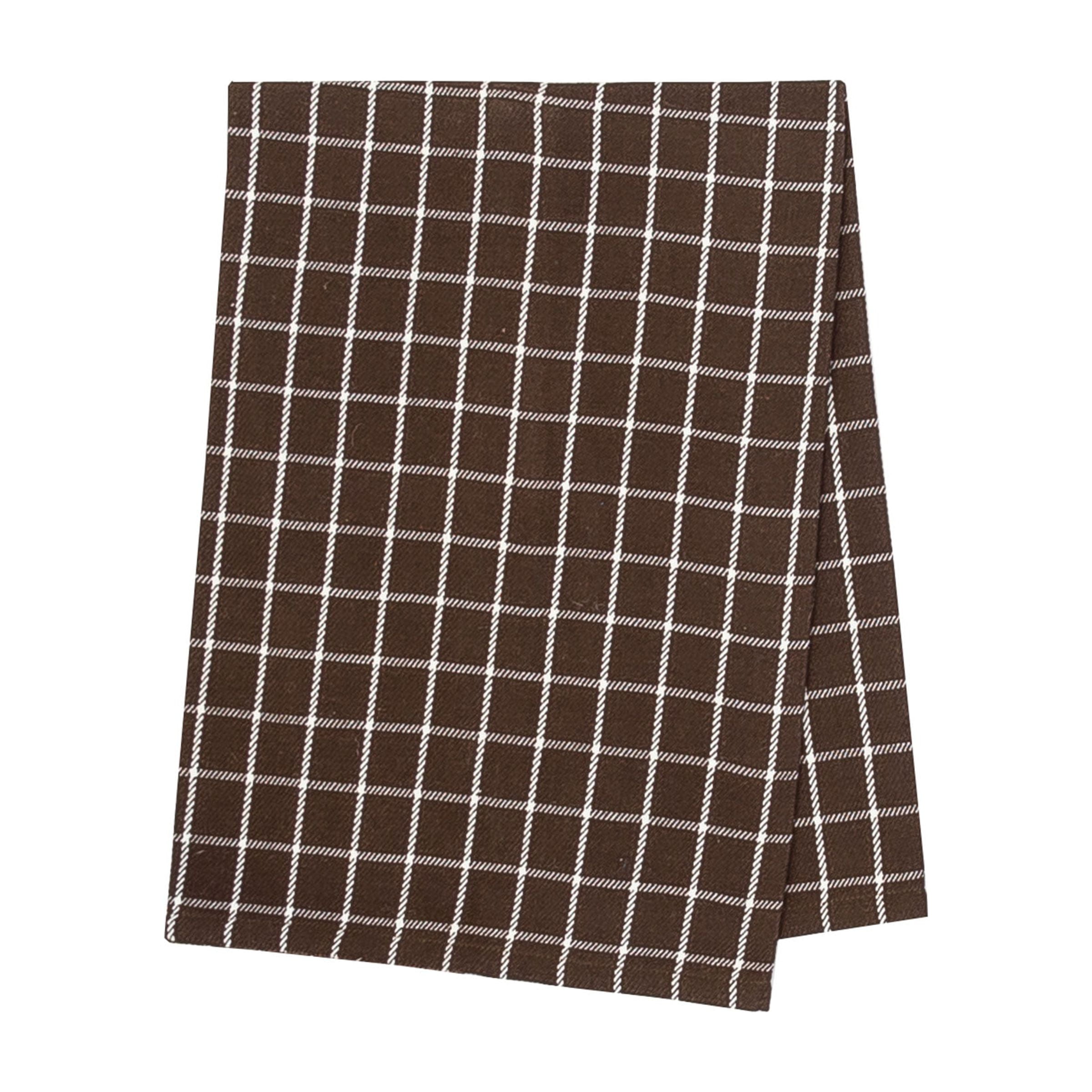 Windowpane Cocoa Cotton Woven Kitchen Towel Decor - Walmart.com