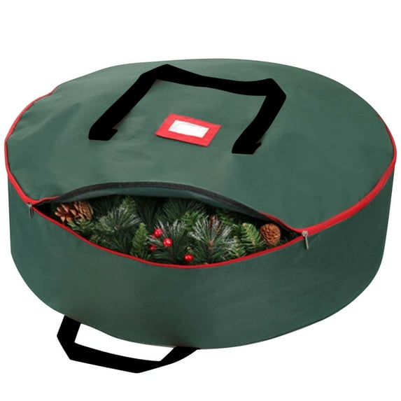 C Fabric Storage Bag For Wreath And Garlands Round Layer Cover With ...