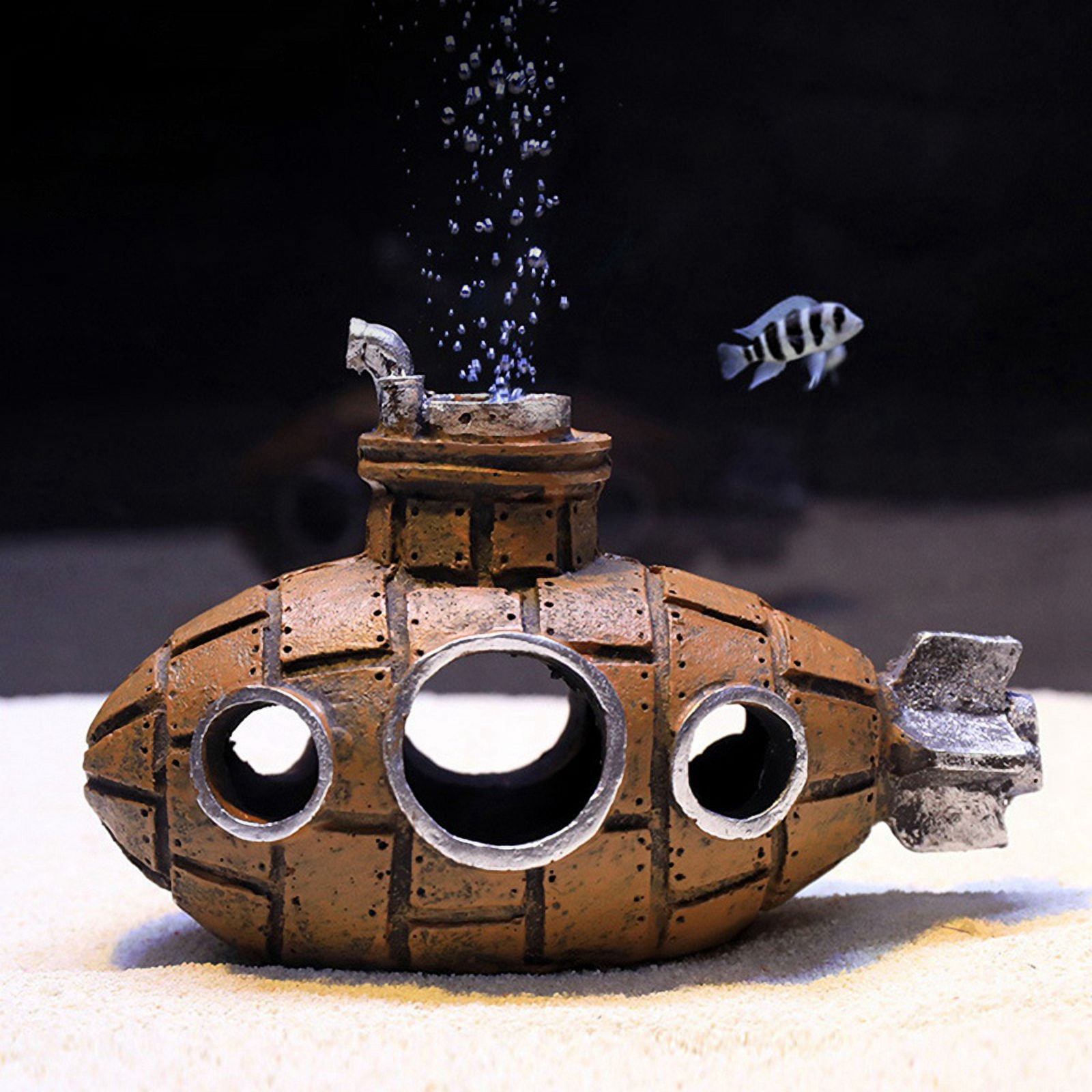 C Fish Tank Submarine Aquarium Decorative Housing Ornaments Submarine ...