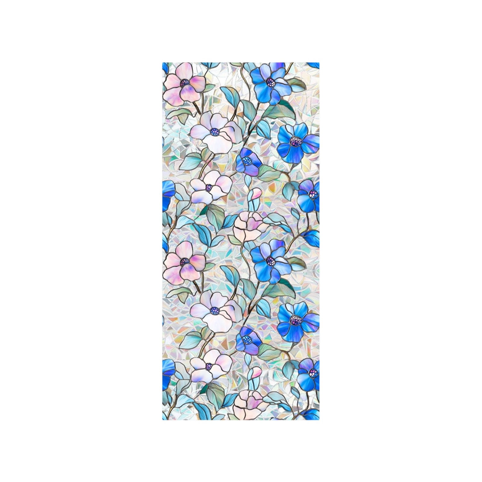 C Flower Privacy Window Film Stained Glass Holographic Cling 43X100Cm ...