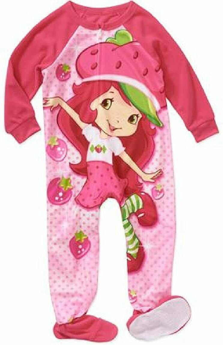Strawberry Shortcake Girl's Blanket Sleeper Footed Pajamas, Red - Walmart.com
