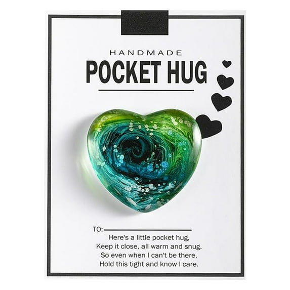 C Glass Heart Pocket Gift Keepsake For Mother Or Loved One Small ...