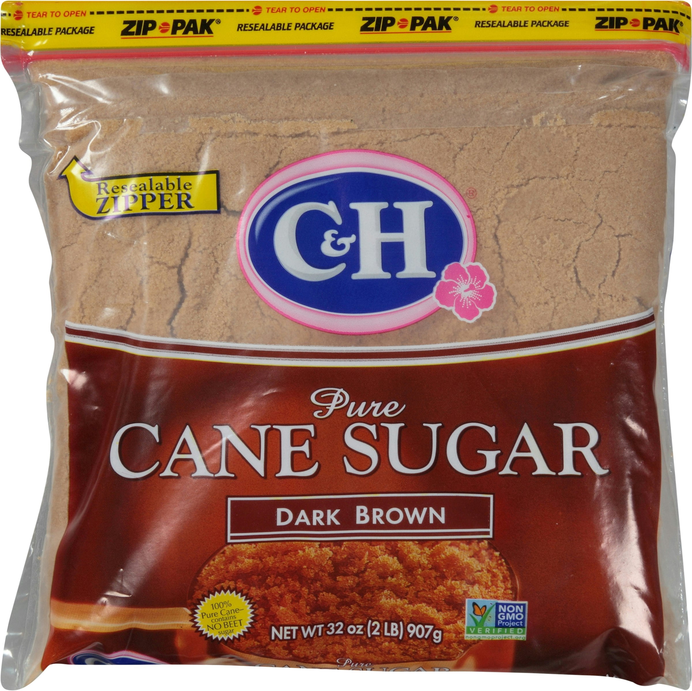 C & H Dark Brown Pure Cane Sugar 2 lb (Pack of 16) - Walmart.com