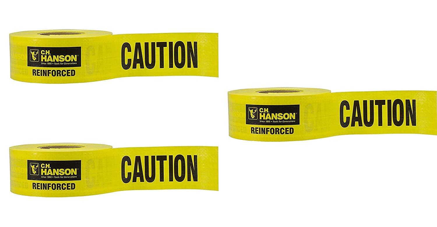 C.H. Hanson 16030 Yellow Caution Barricade Tape, Reinforced, 5 mil, 500 ft Thr k - Walmart.com