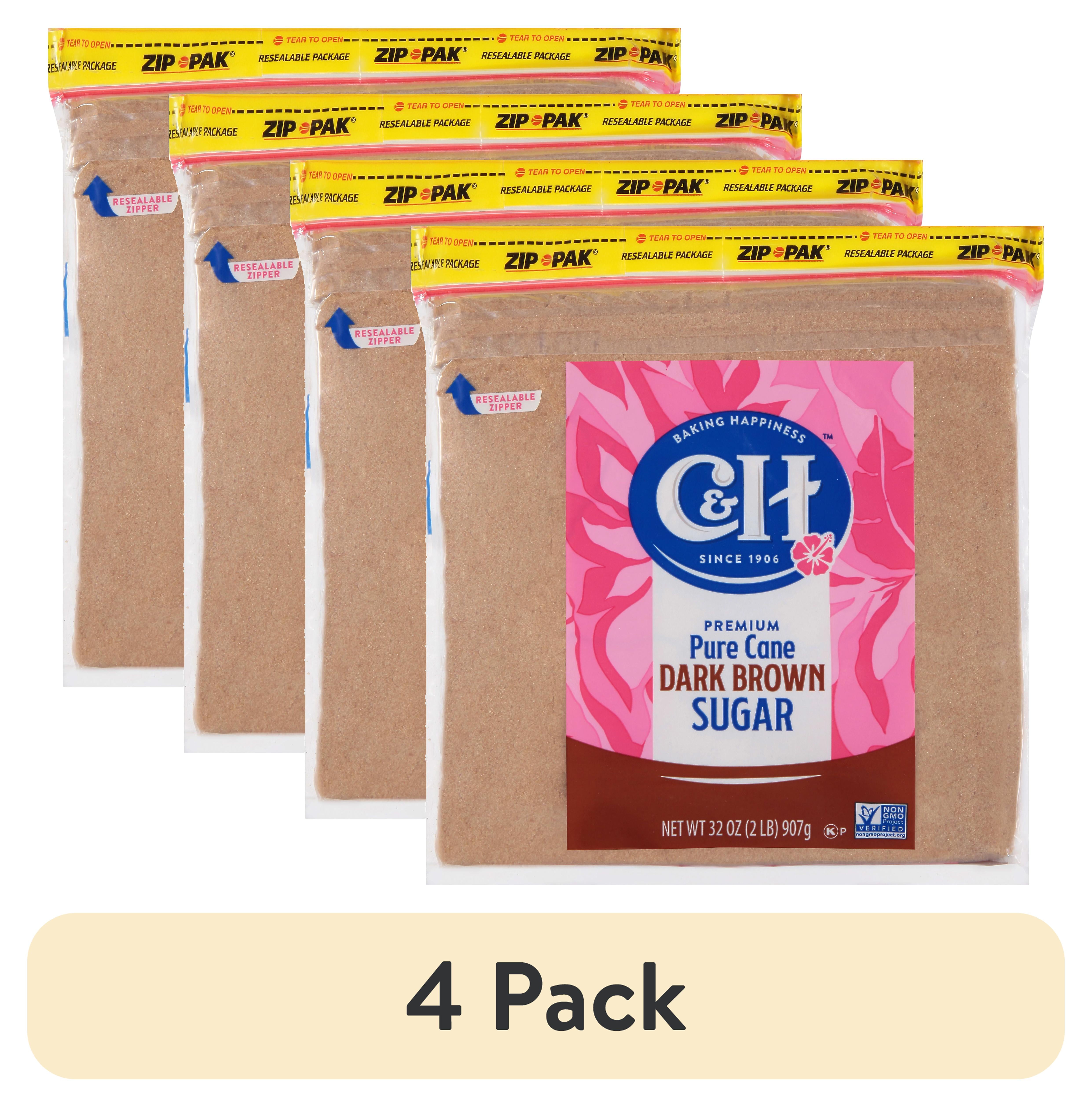 (4 pack) C&H Premium Pure Cane Dark Brown Sugar, 2 lb - Walmart.com