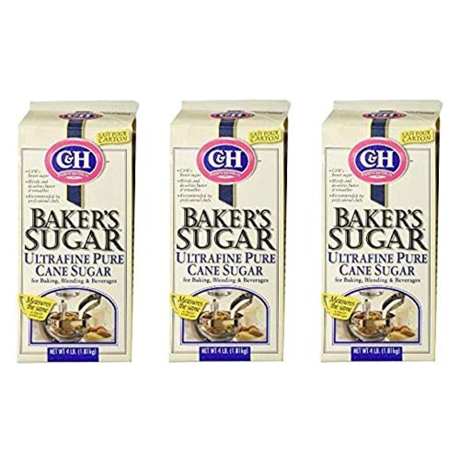 C&H Professional BAKER'S SUGAR Ultrafine 4lb (Three Pack) - Walmart.com