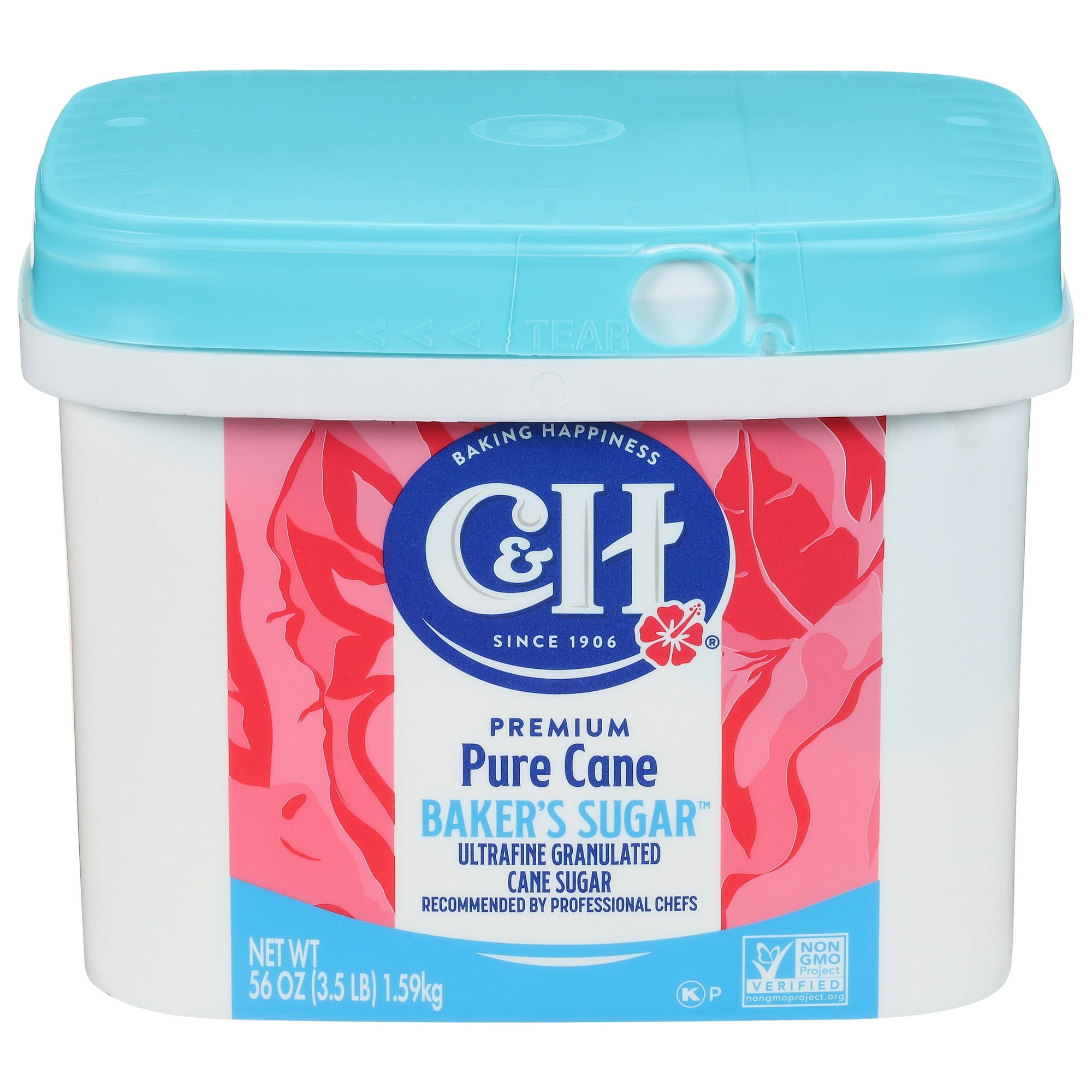 C&H Pure Cane Ultrafine Granulated Baker's Sugar 3.5 lb Tub - Walmart.com
