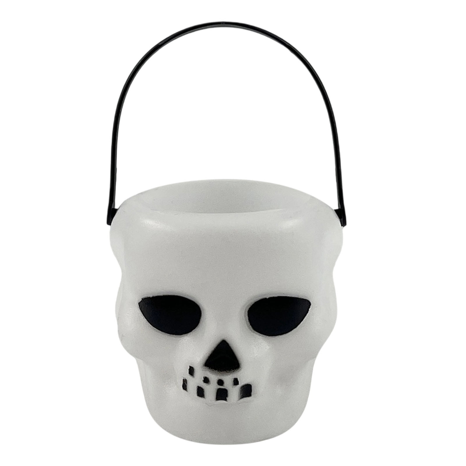 C Halloween White Skeleton Candy Bucket For Kids Trick Or Treat Party ...