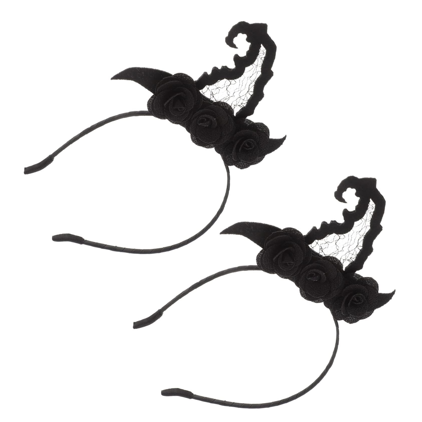 C Halloween Witch Hat Headband 2pcs Black Headbands Witch Hair Clip for ...