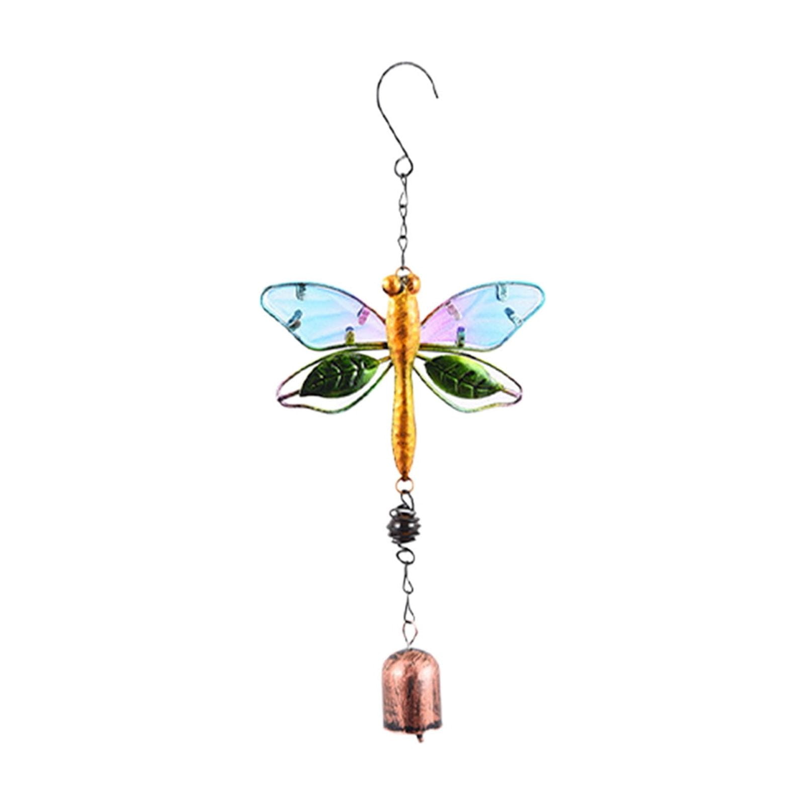 C Handmade Wooden Bead And Shells Wind Chime Metal Dragonfly Decor For ...