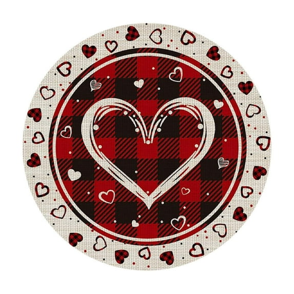 C Heart Shaped Round Placemat Set For Dining Table Decoration Romantic ...