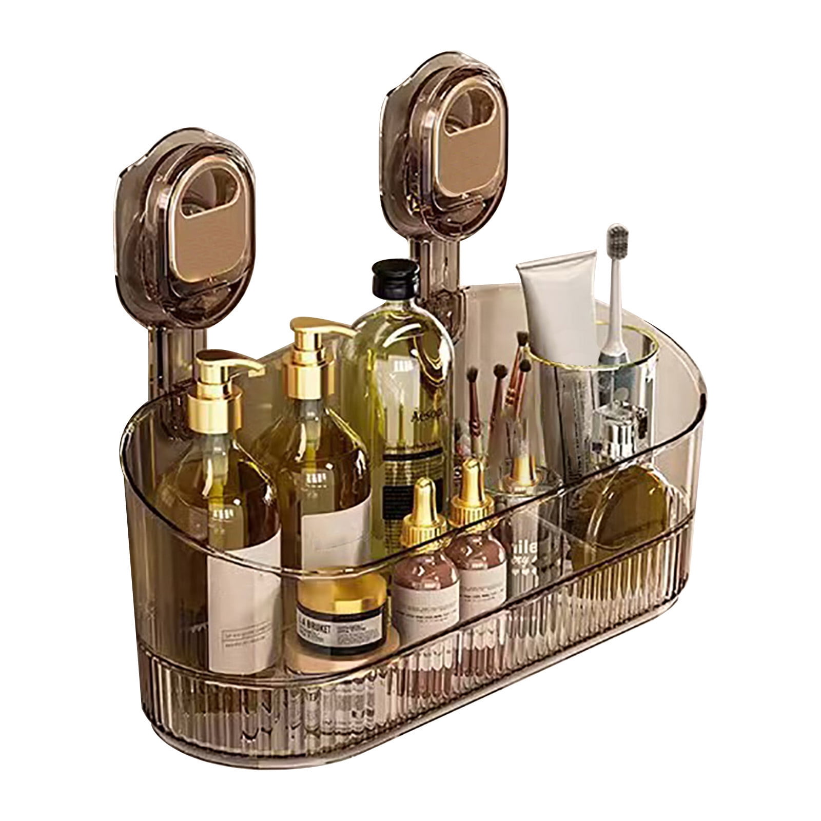 C Heavy-Duty Suction Cup Shower Caddy With Multiple Shelves No Drill ...