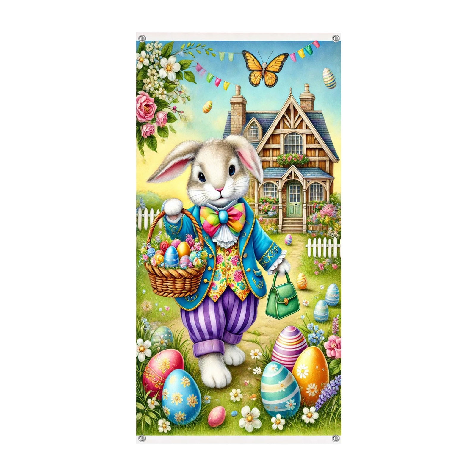 C Holiday Easter Background Wall Hanging, 90X180Cm Decorative Cloth For ...