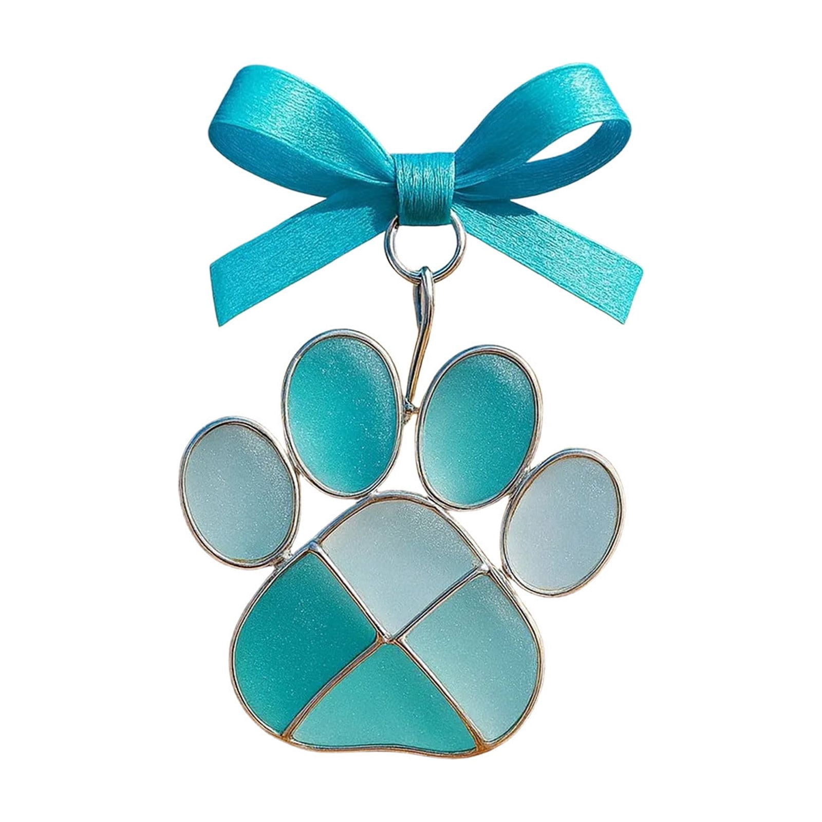 C Holiday Hanging Ornament With Sea Glass Design, Metal Wire Structure ...