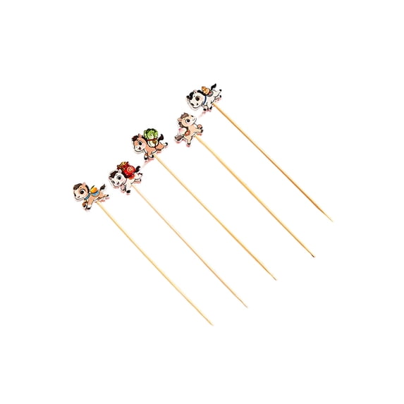 C Horse Shaped Fruit Picks Bamboo Sticks Celebration Picks 100Pc With ...