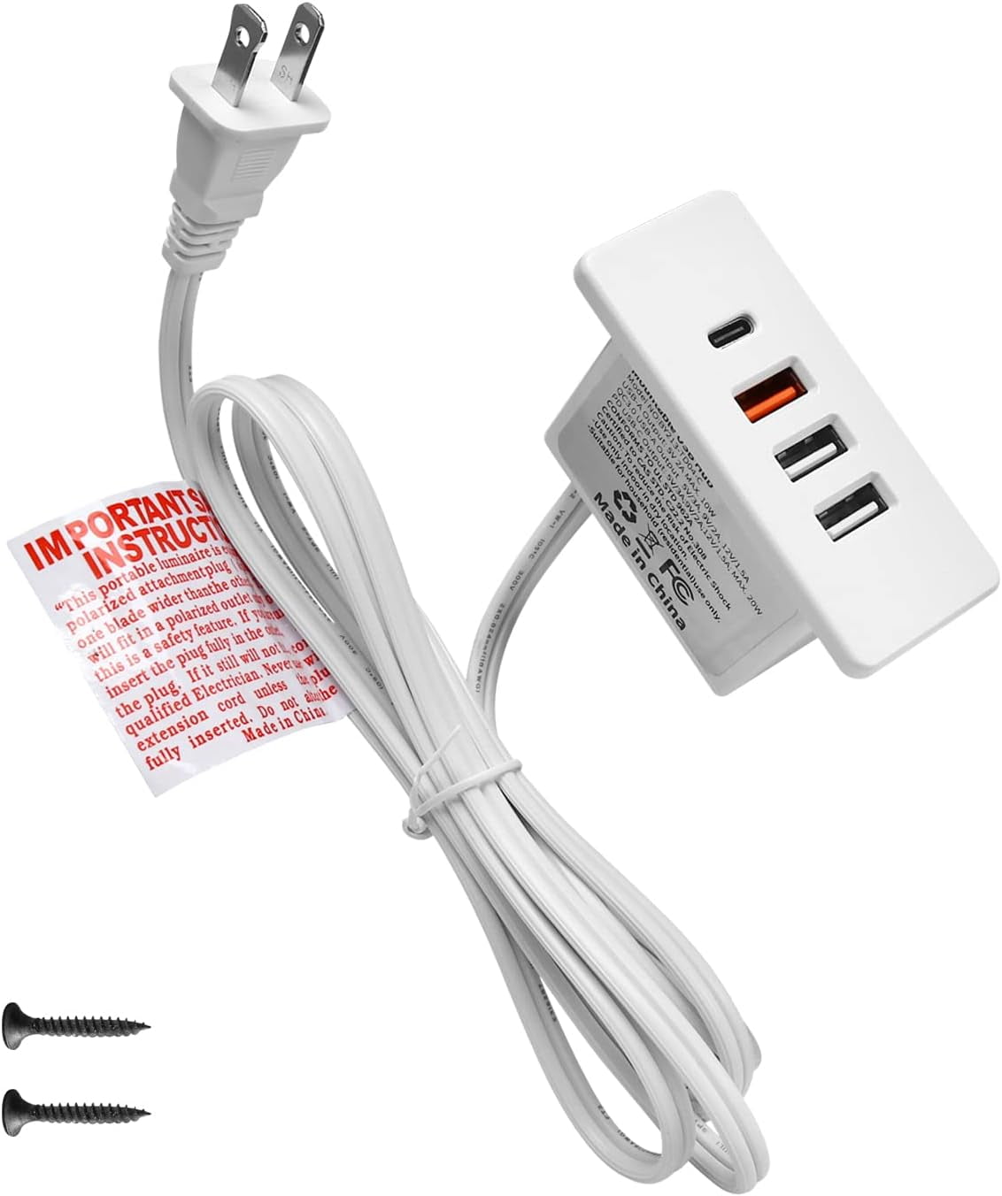C Hub Socket Recessed C Power Strip Outlet with Charge Ports 20W ...