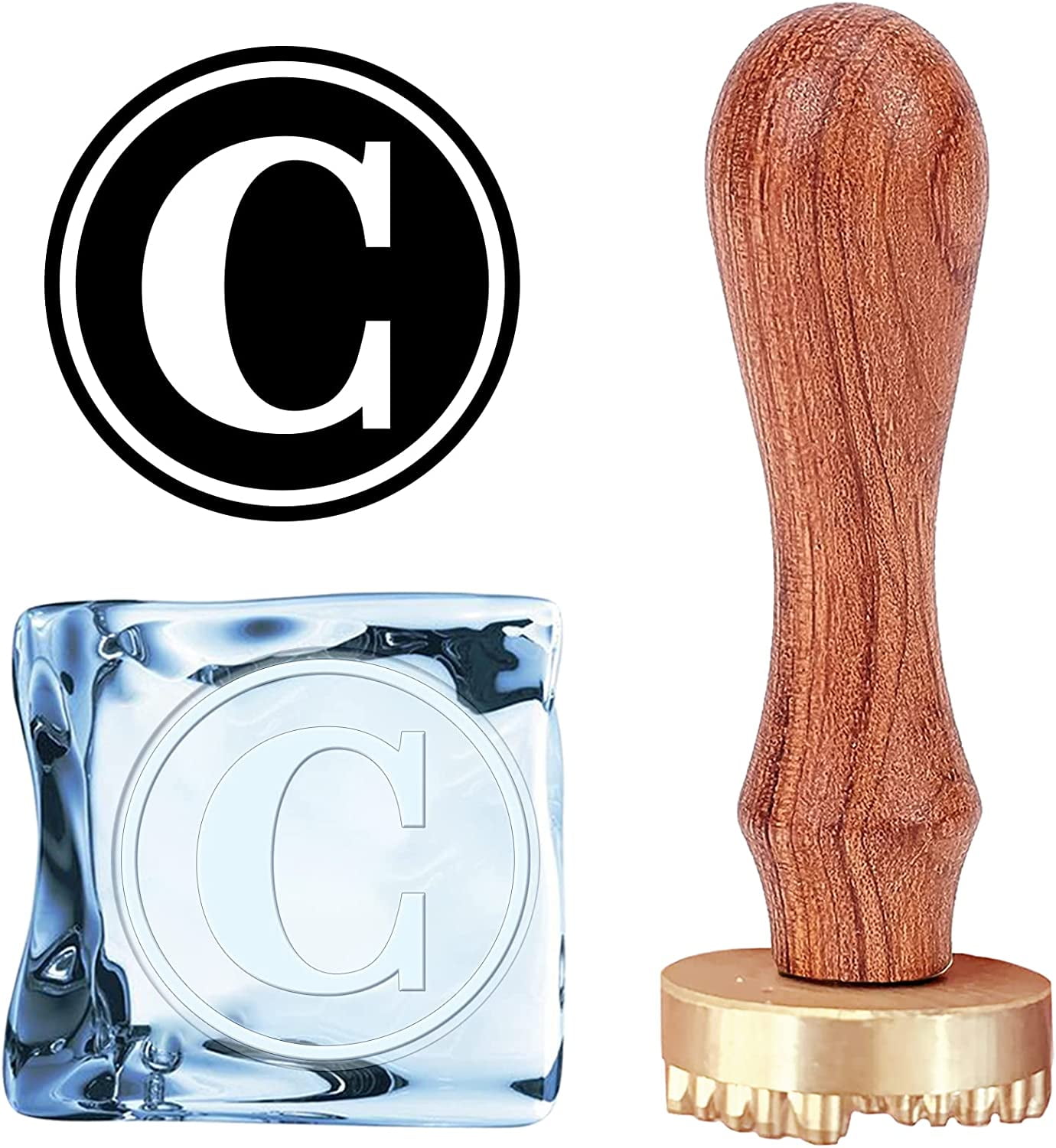 C Ice Stamp Initial Ice Cube Stamp Letter C with Removable Brass Head ...