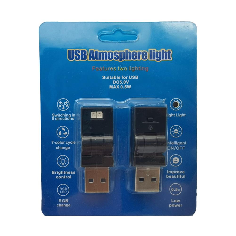 C Interior USB Light - 180° Rotating, Automatic Color Change, LED Mood ...