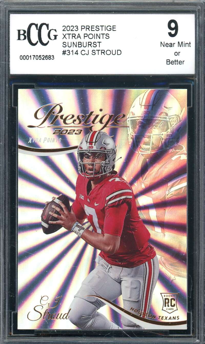 C.J. Stroud Rookie Card 2023 Prestige Xtra Points Sunburst #314 BGS ...