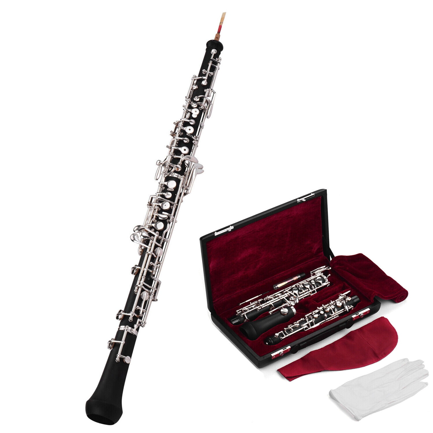 C Key Oboe Semi-automatic Style Silver-plated Keys Woodwind Instrument ...