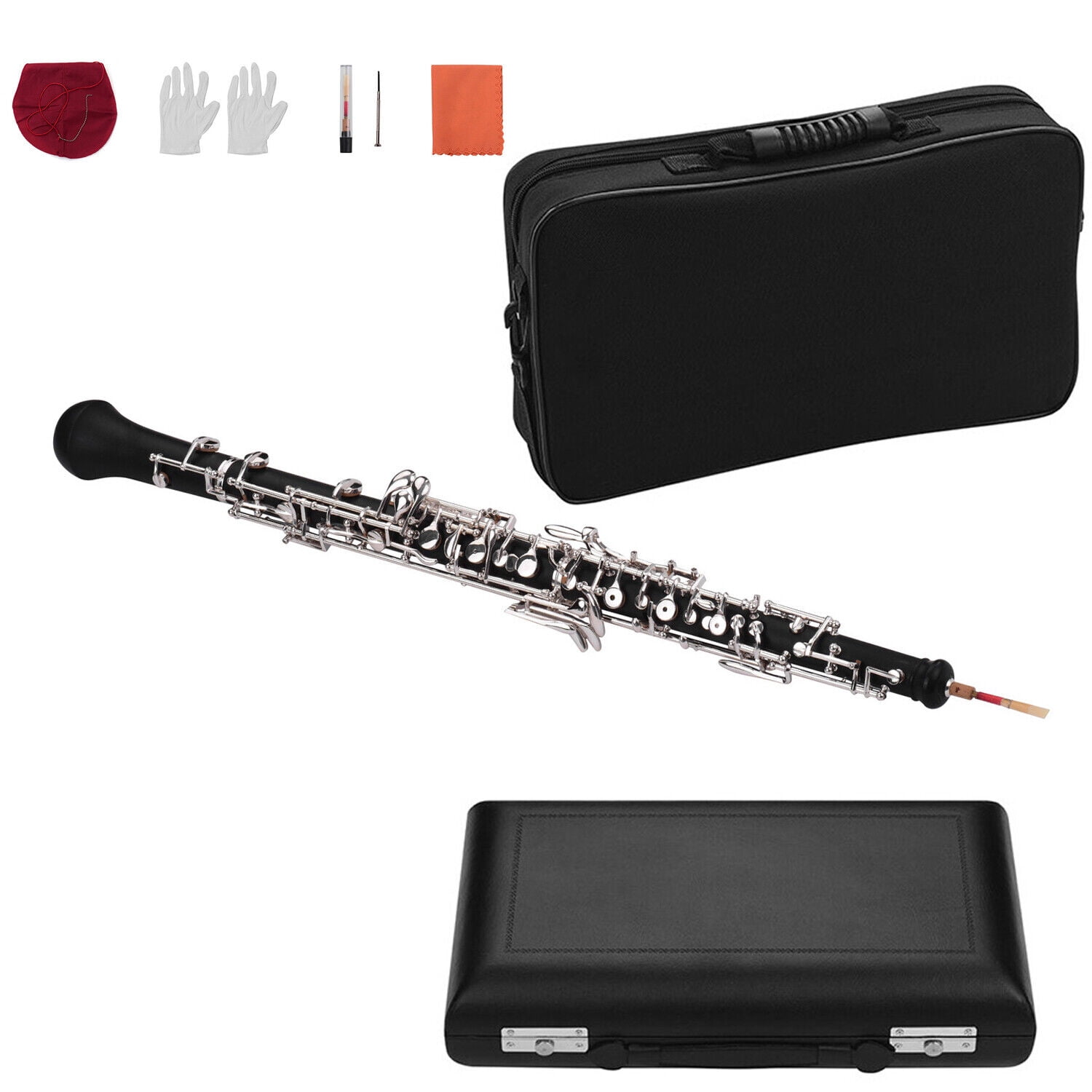 C Key Semi-Automatic Oboe Synthetic Wood Body Silver-Plated Keys with Carry Case - Walmart.com