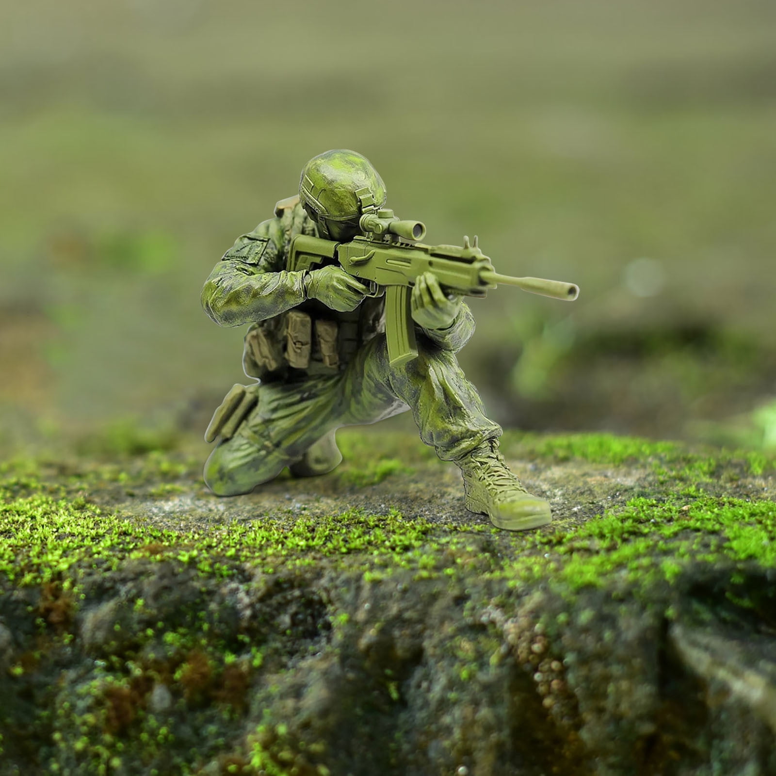 C Kneeling Soldier Figurine Military Collectible Statue Home Office ...