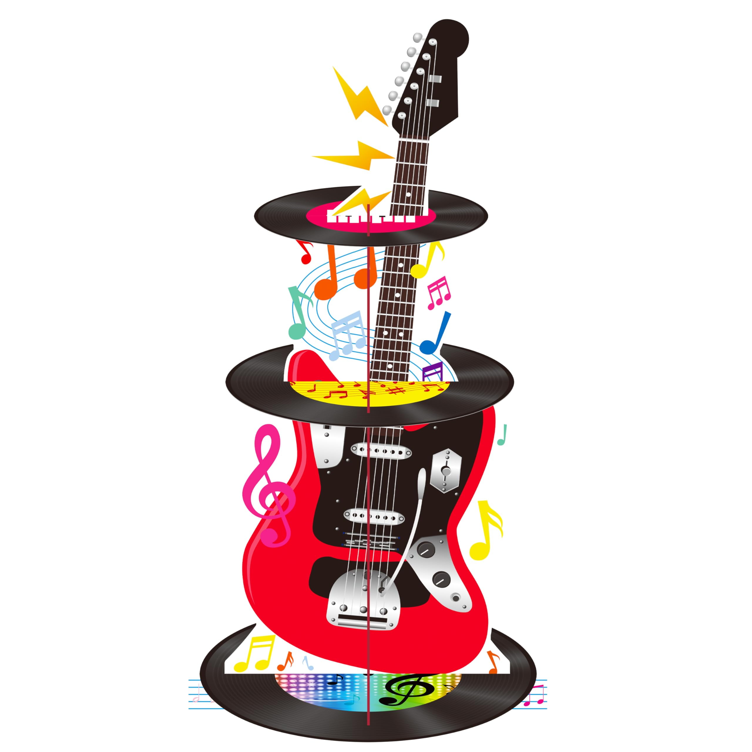 C L cooper AJH3 life 3 Tier Guitar Cupcake for Guitar Birthday Party ...