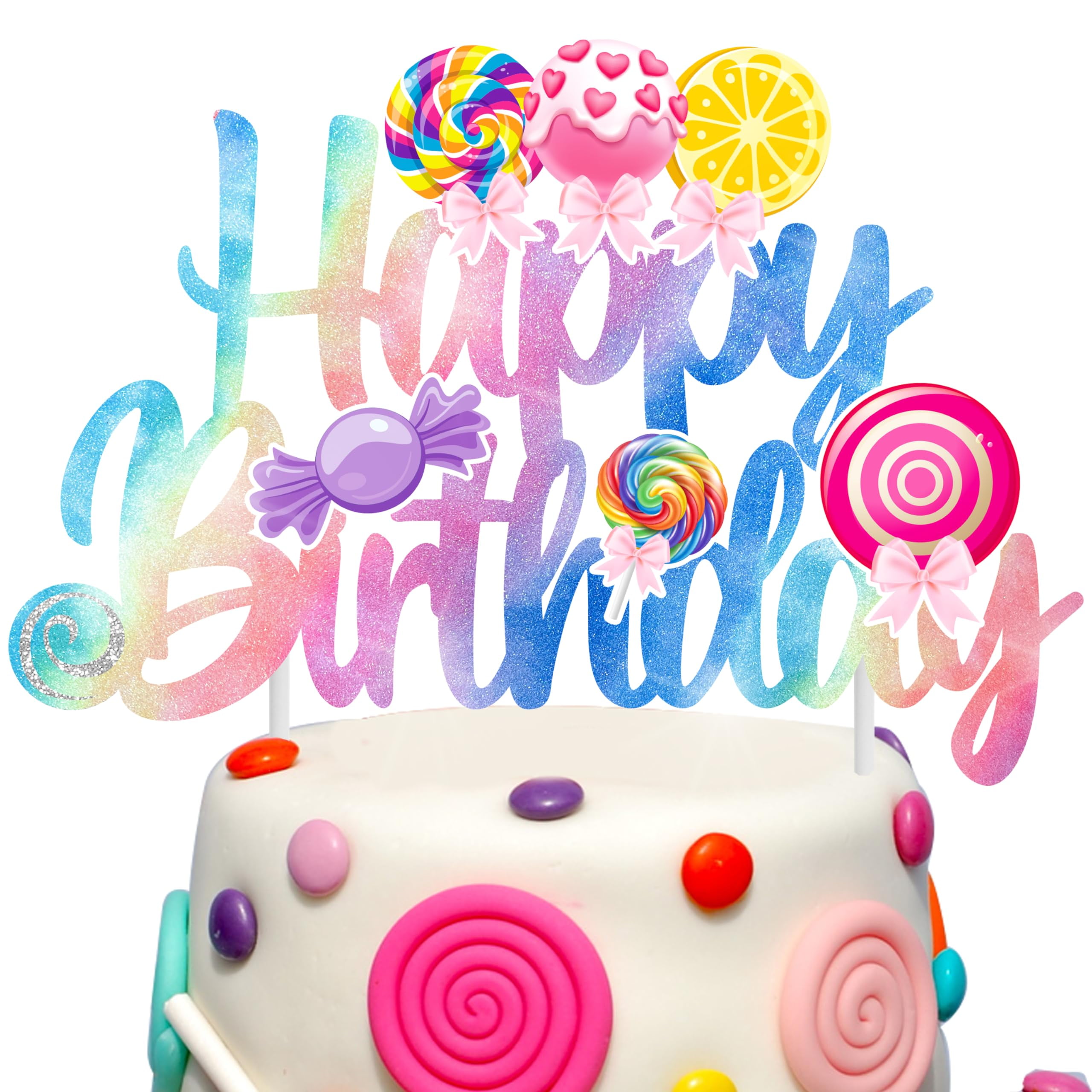 C L cooper life Lollipop Happy RST1 Birthday Cake Topper Colorful ...