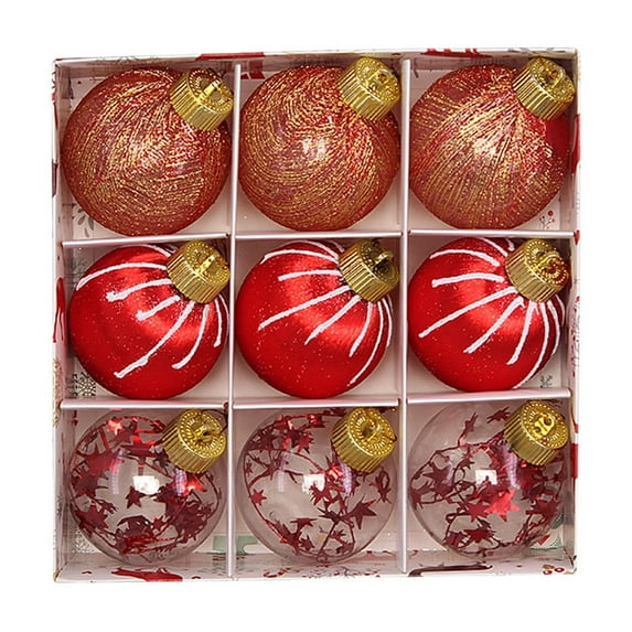 C Large Shatterproof Christmas Tree Baubles With 9Pcs Silk Foam Wrap ...