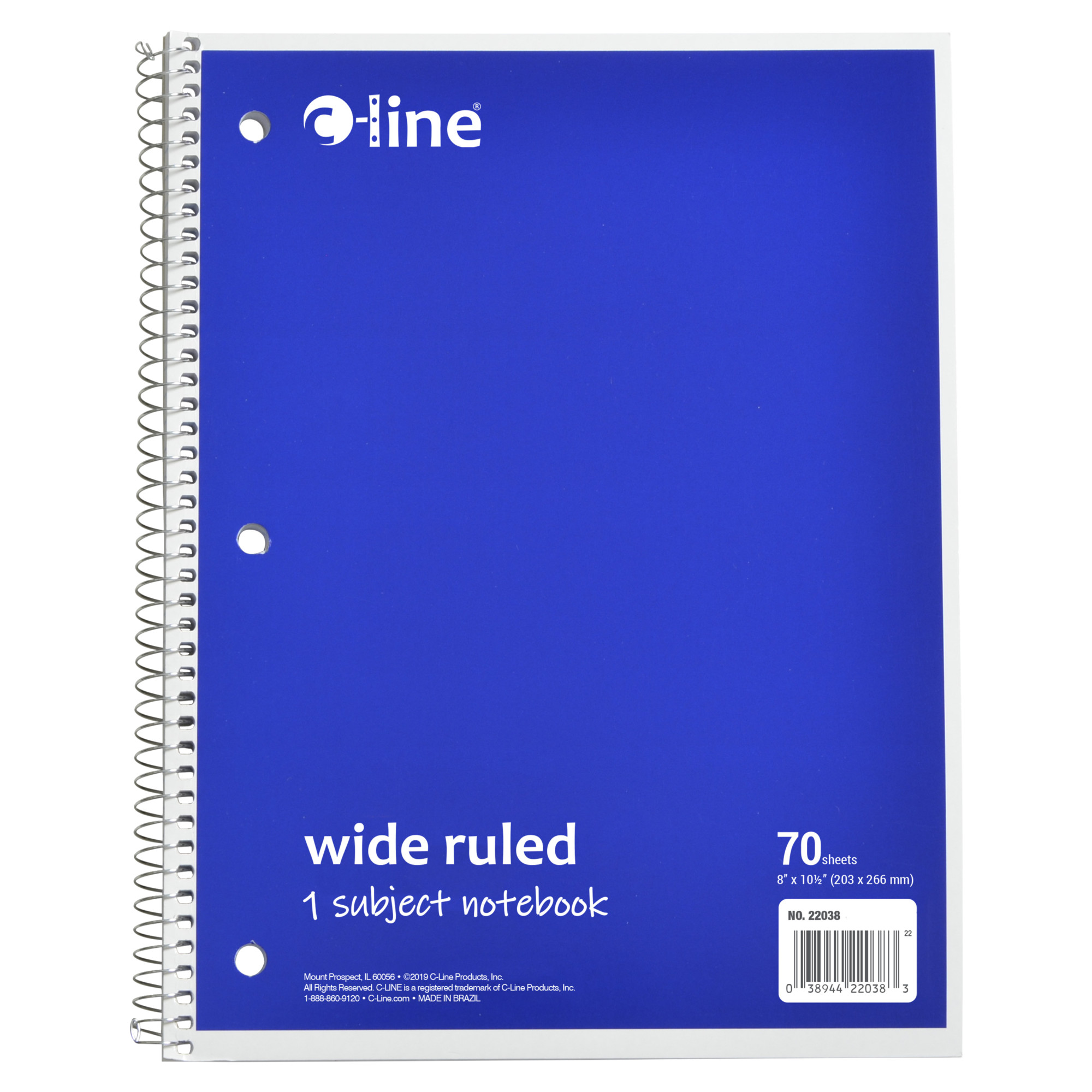 C Line 1 Subject Notebook 8 X 10 1 2 Inches Wide Ruled Blue 70 c-line-1-subject-notebook-8-x-10-1-2-inches-wide-ruled-blue-70