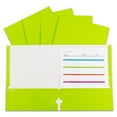 C-Line 2-Pocket Laminated Paper Portfolios with 3-Hole Punch, Lime ...
