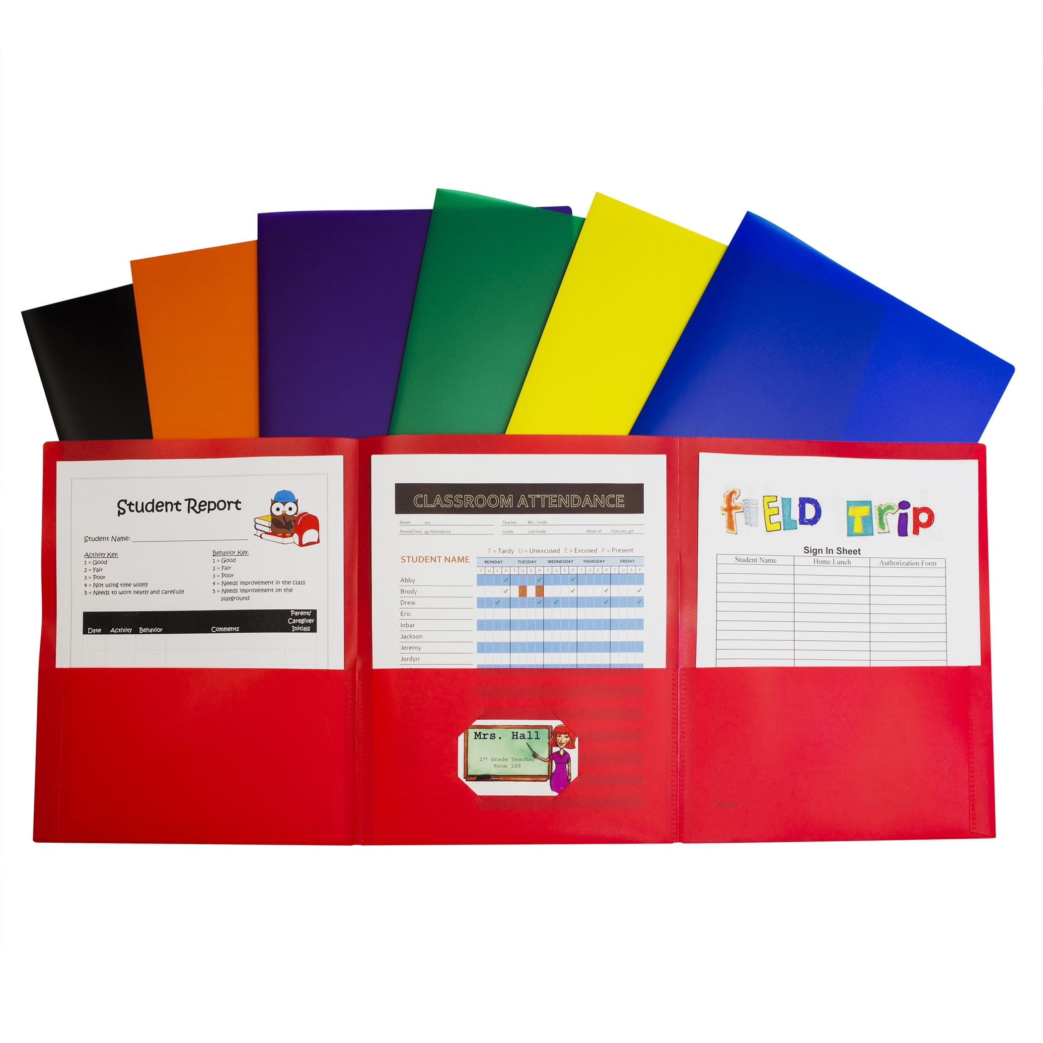C-Line 3-Pocket Poly Portfolio, Assorted, Box of 24 - Walmart.com