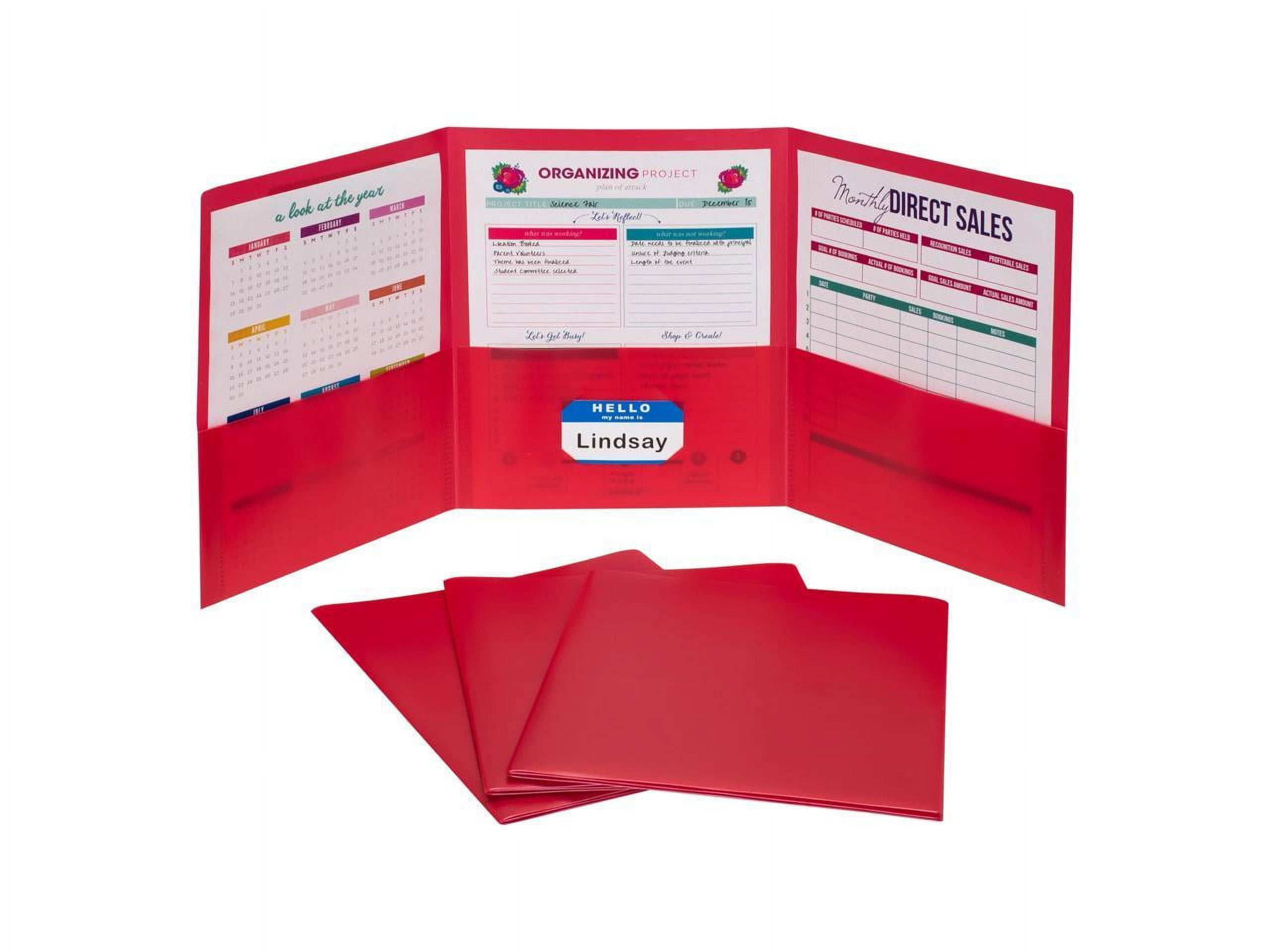C-Line 3-Pocket Poly Portfolio, Red, Box of 24 - Walmart.com