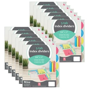 C-Line Binder School Supplies, 5-Tab Poly Index Dividers w/Slant Pocket ...