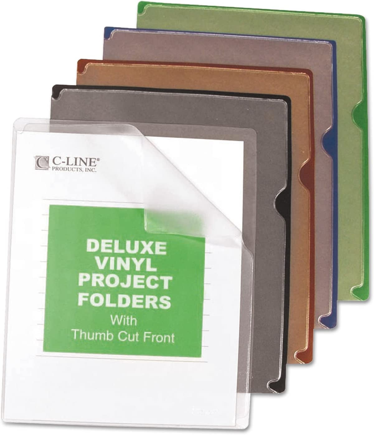 C-Line 62150 Deluxe Project Jacket Folders, Letter, Vinyl, Black/Blue ...