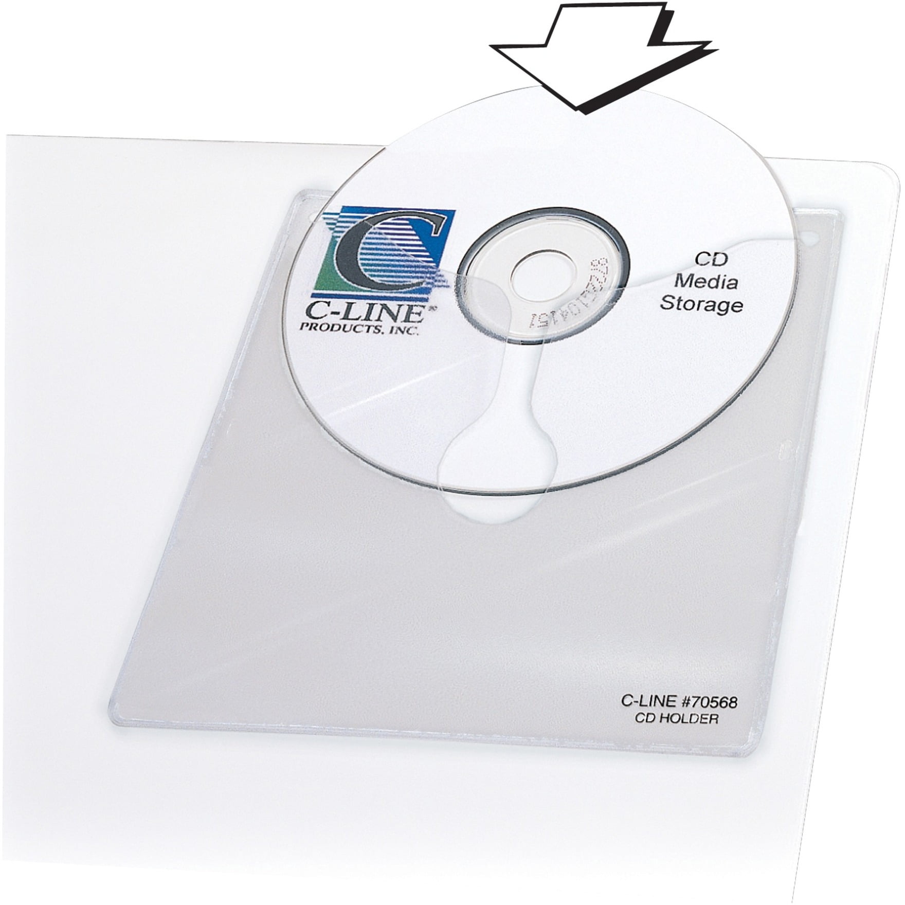 C-Line 70568 1 Disc Capacity Self-Adhesive CD Holder - Clear (10/Pack ...