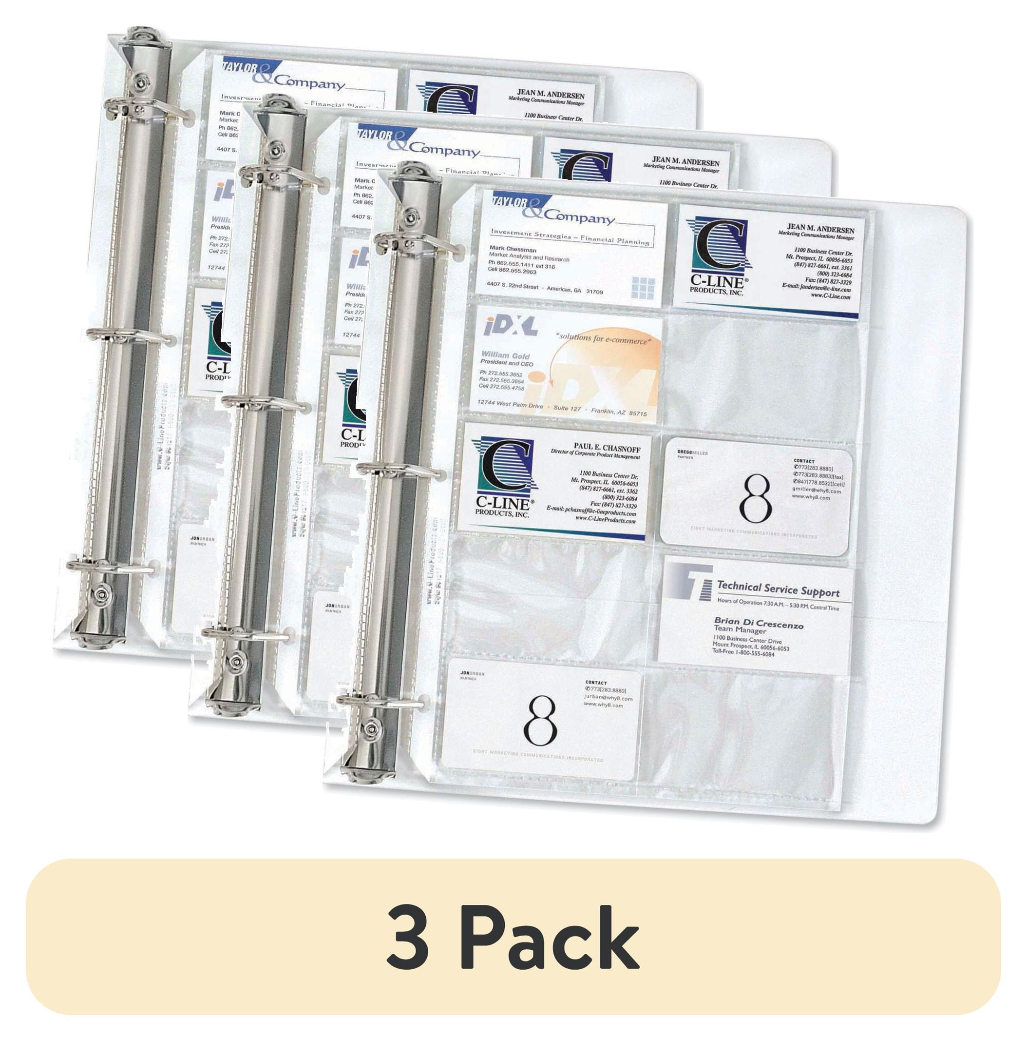 (3 pack) C-Line Business Card Binder Pages, Holds 20 Cards, 8 1/8 x 11 ...